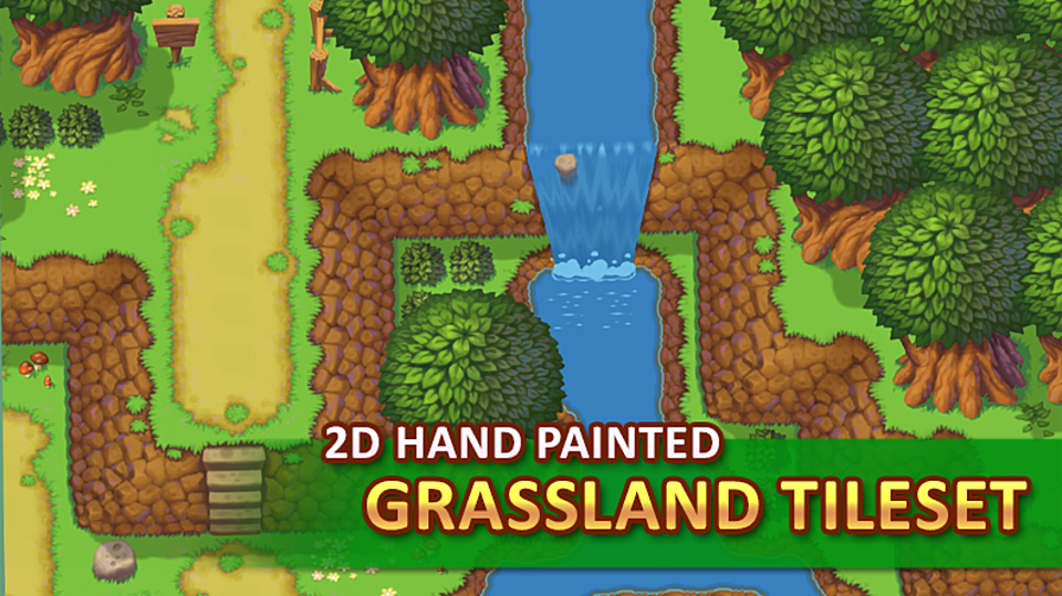 2D Hand Painted - Grassland Tileset