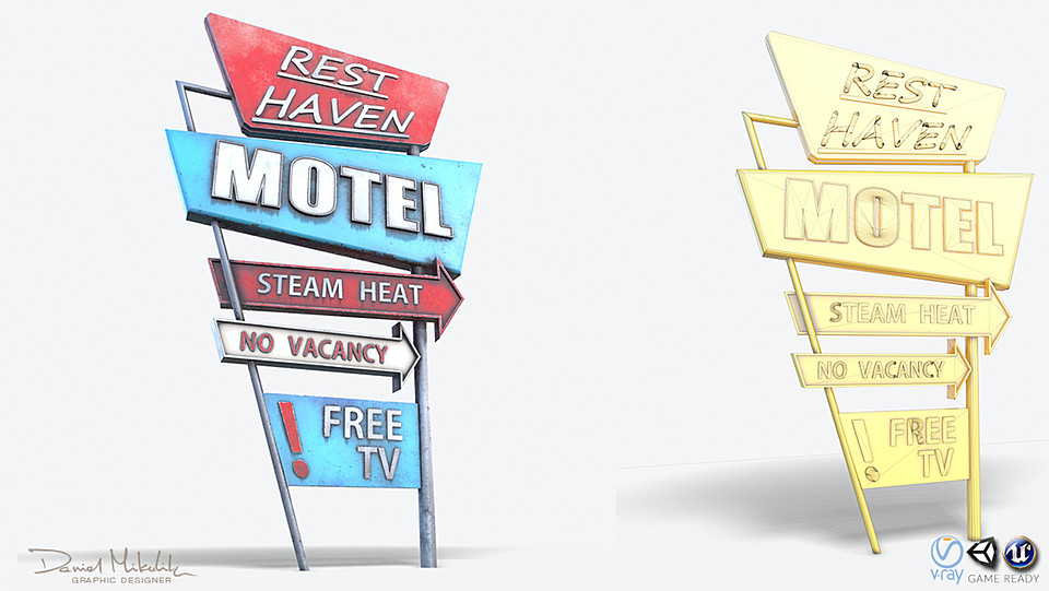 Motorway Motel Sign PBR