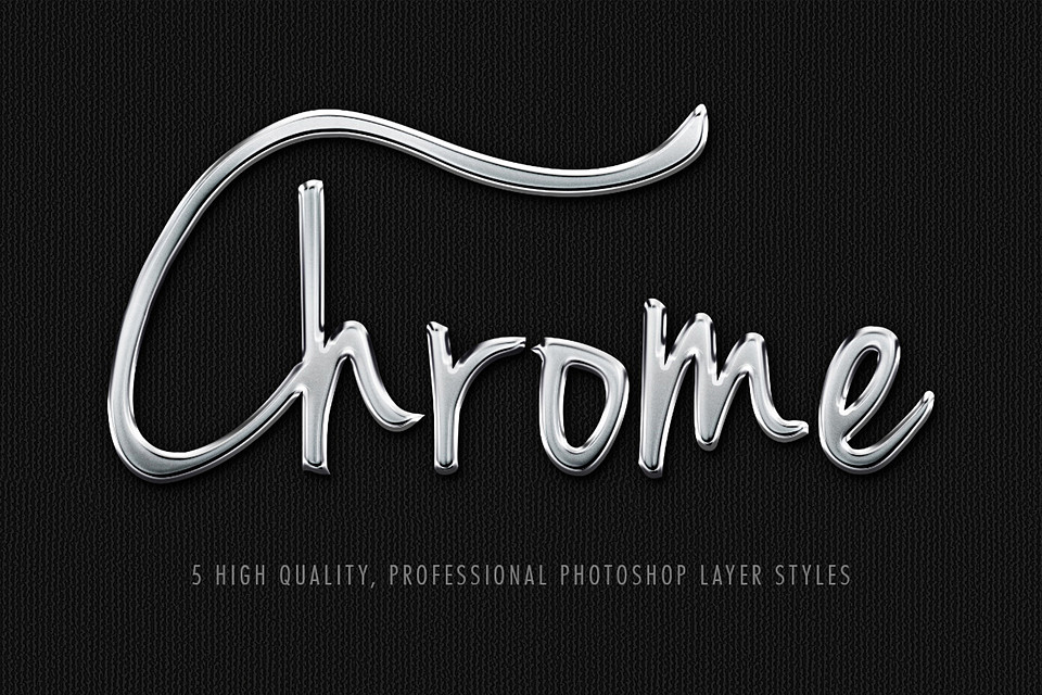 5 Realistic Pro Chrome Photoshop Layer Styles
