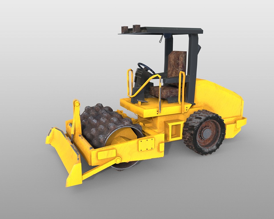 Vibratory soil compactor 3D Model