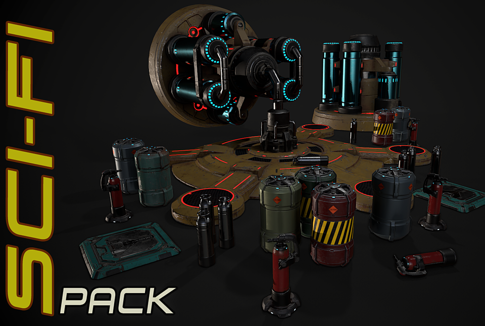 Game sci-fi asset pack