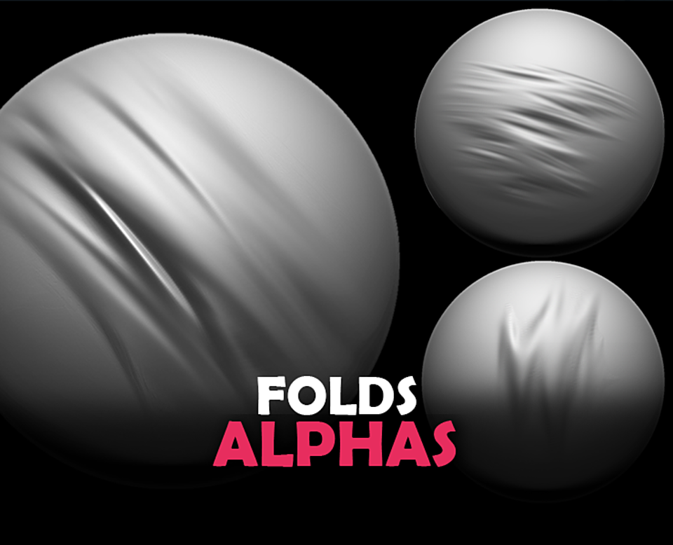 40 Folds Alphas Vol.1 (ZBRush, Substance, 2K)