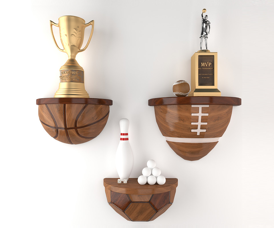 Decorative set Sport Ball Floating Shelving