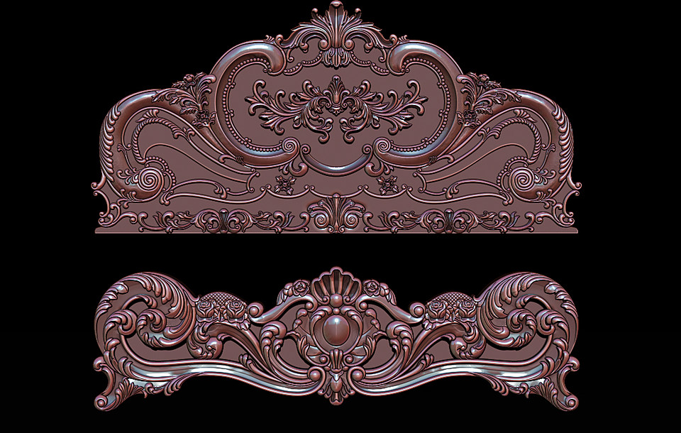 Classic Bed 3D relief models