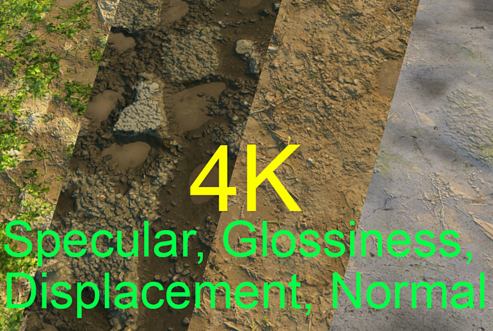 Four High-Resolution Ground textures
