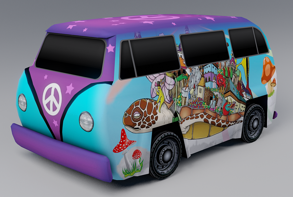 Low Poly Volkswagen Bus Low-poly 3D model