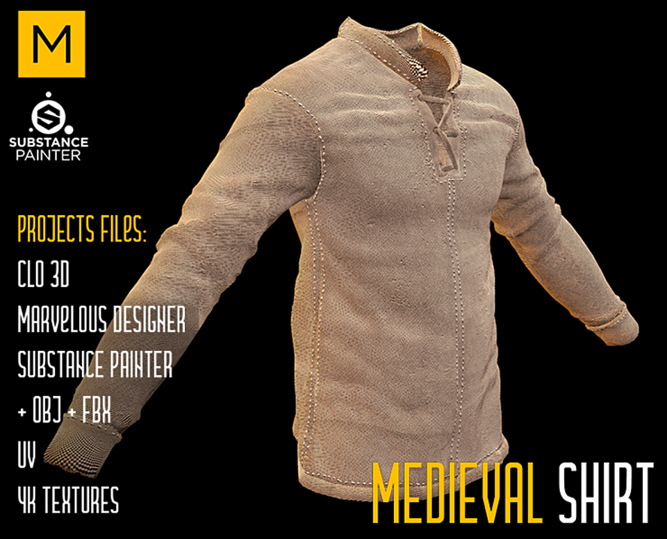 Medieval Shirt. Marvelous & Substance projects.