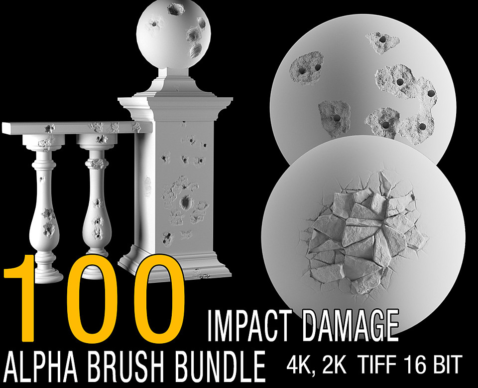 100 damage alpha brush bundle (impact)