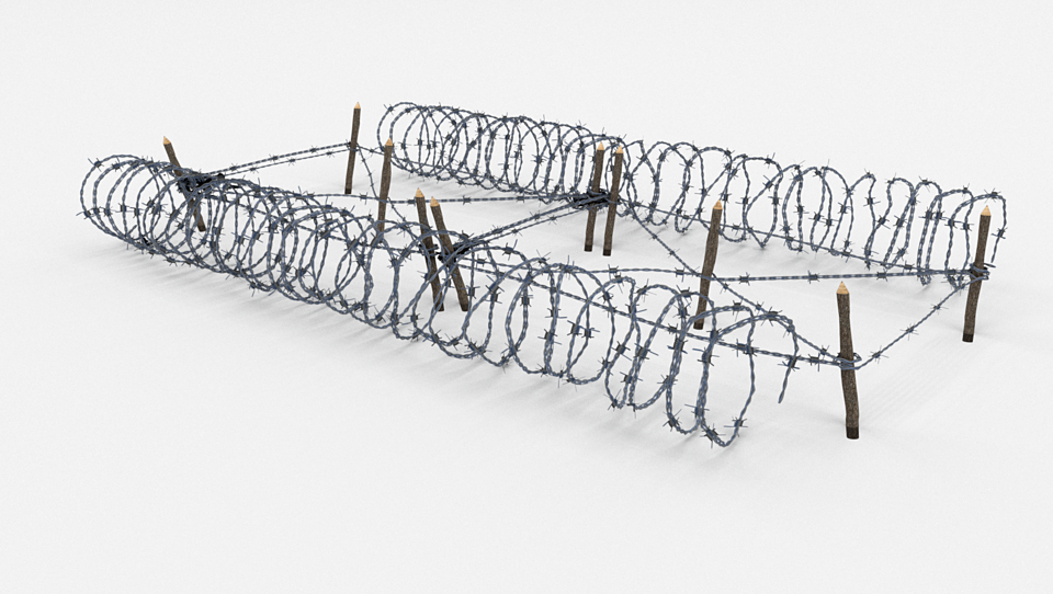 Lowpoly Barb Wire Obstacle 21