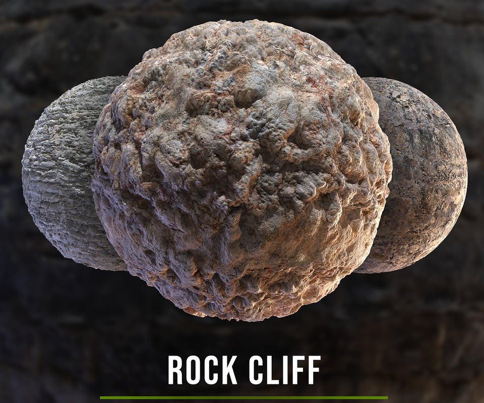 Rock Cliff - 5 Scanned Texture Pack - Part 01