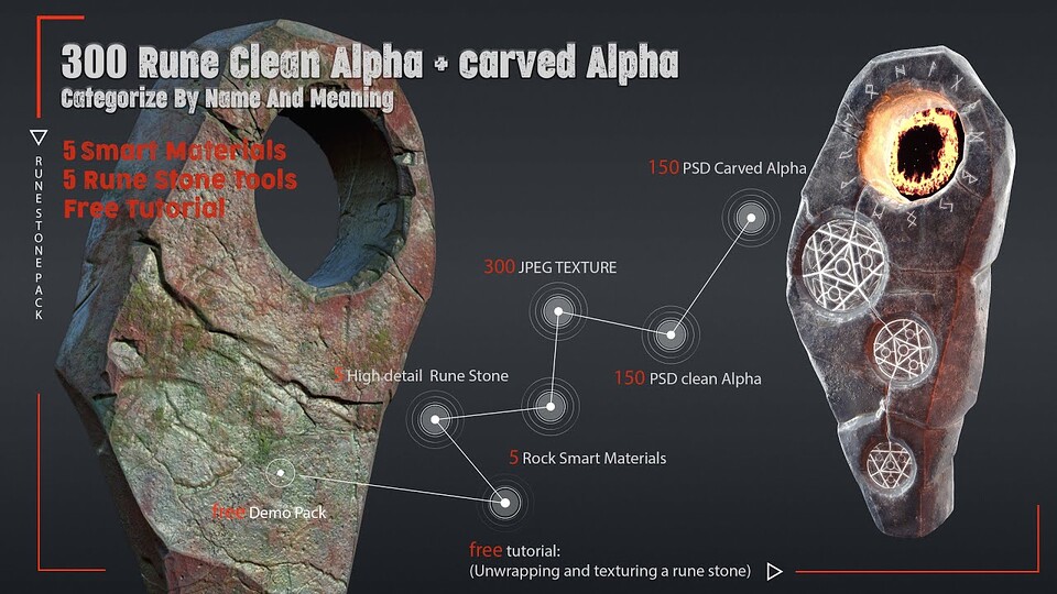 300 Rune Clean Alpha + carved Alpha