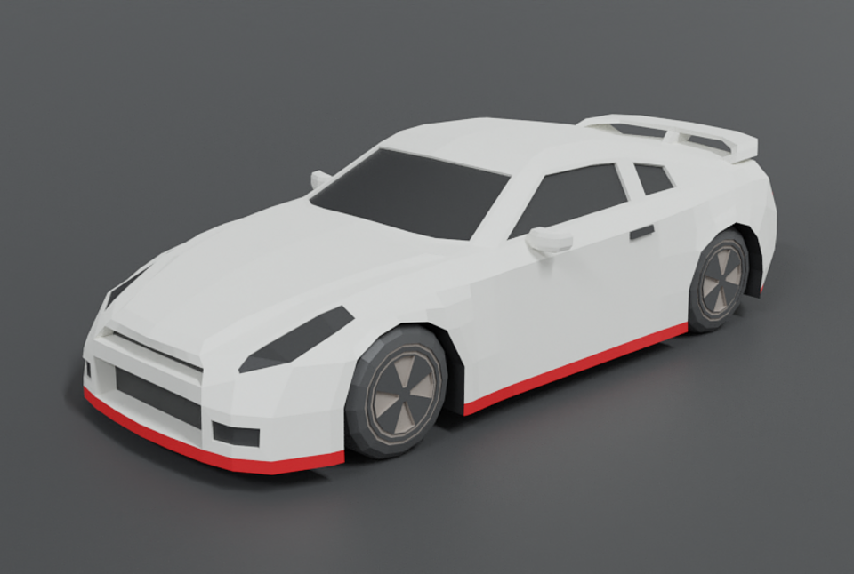 Low Poly Cartoon Sports Car