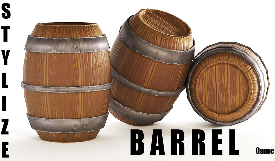 Stylized Barrel-Game asset