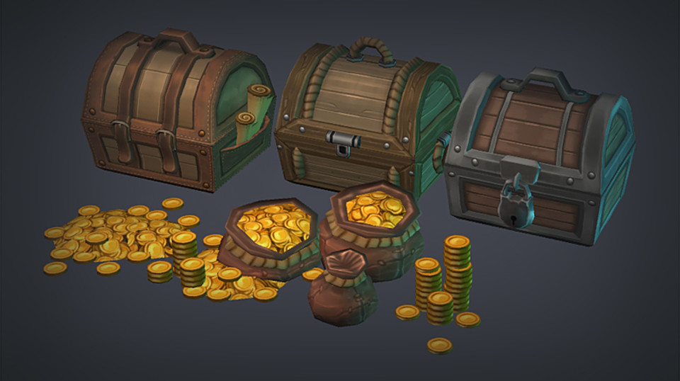 Chest bag and gold coin