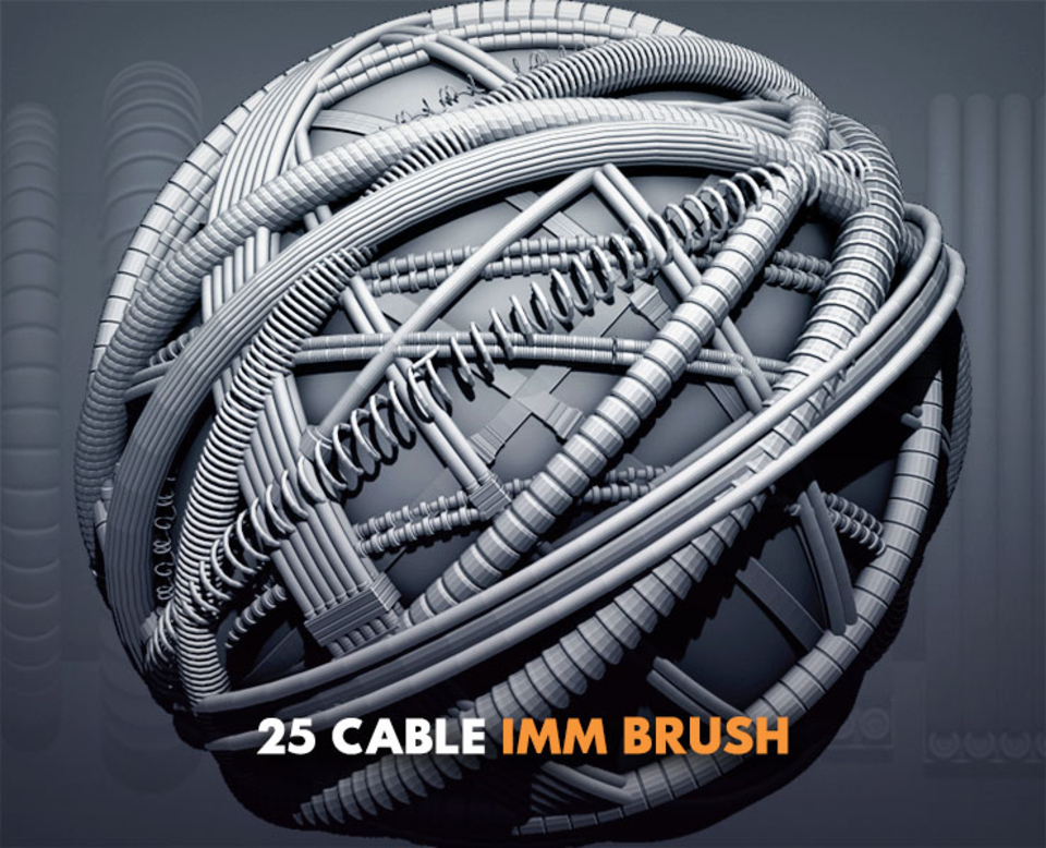 🔌 CABLE IMM 25 IMM {ZBRUSH} Brushes (Blender)💡