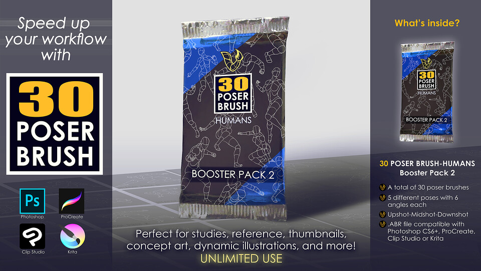 30 POSER BRUSH - Humans Booster Pack 2