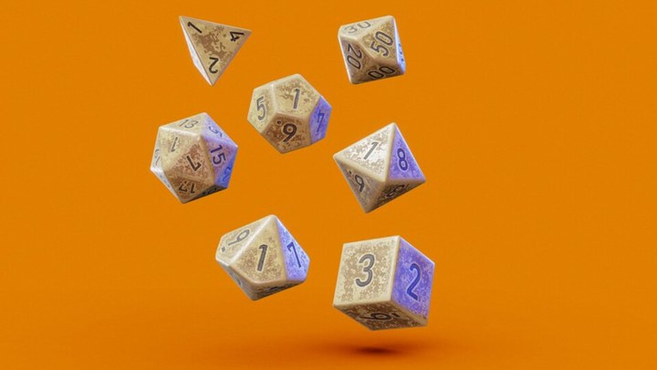 Role-playing Dice, RPG Dice Set - PBR Game Ready