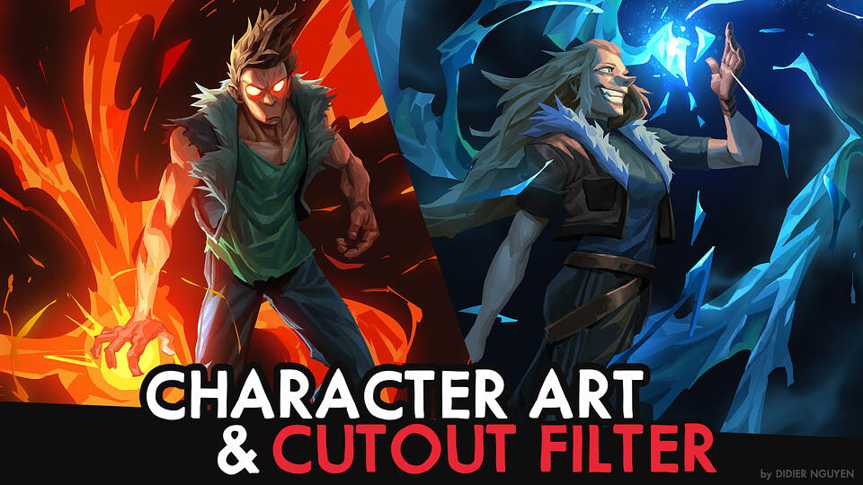 CHARACTER ART Using CUTOUT FILTER (Photoshop)