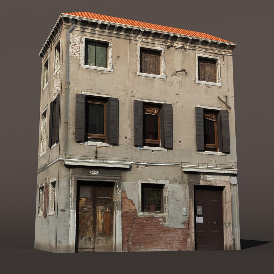 Apartment Building Venice Low Poly