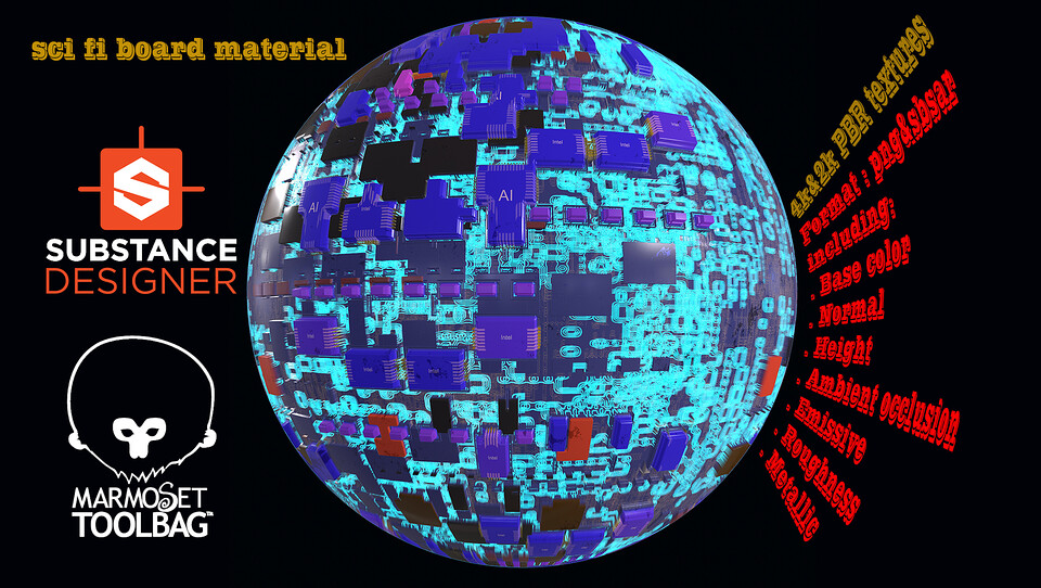 FREE PBR Sci Fi Board material 082