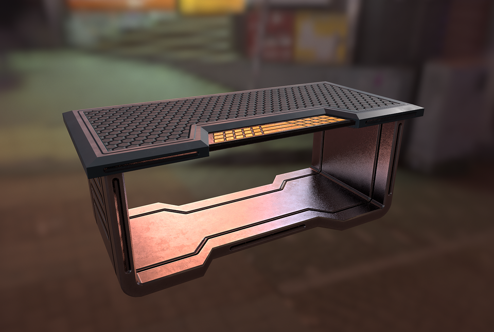Sci Fi Desk Low-poly 3D model