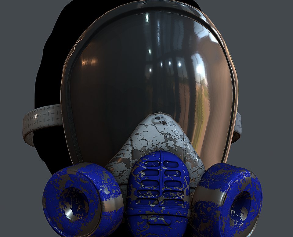 Gas mask helmet 3d model scifi Low-poly