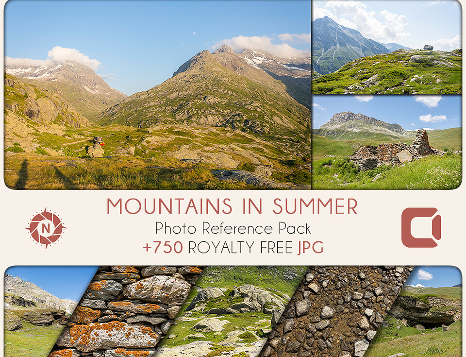 Mountains in summer - Photo Reference Pack