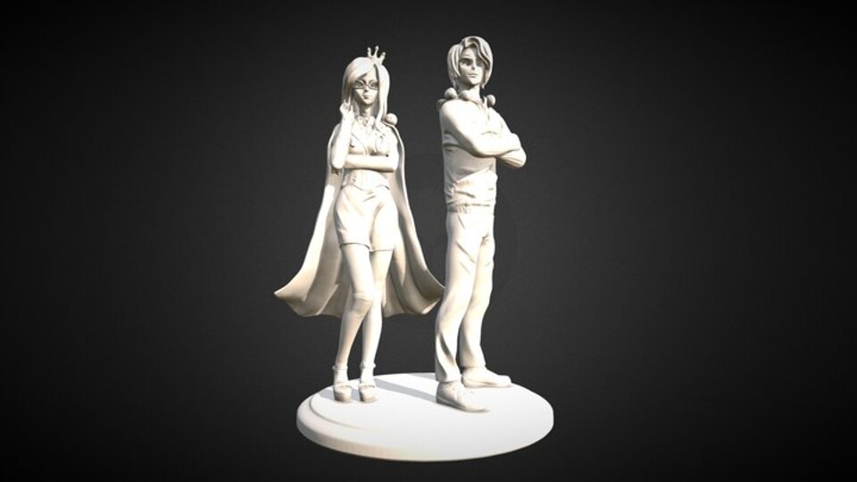 Anime characters 3D print model