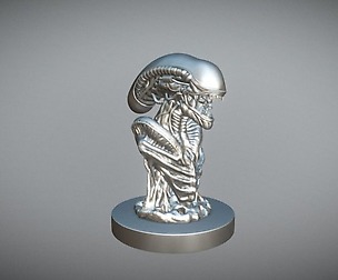 Alien Praying, 3D model ready for printing