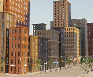 Small town in Blender