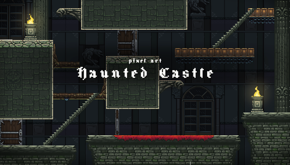 Pixel Art Haunted Castle