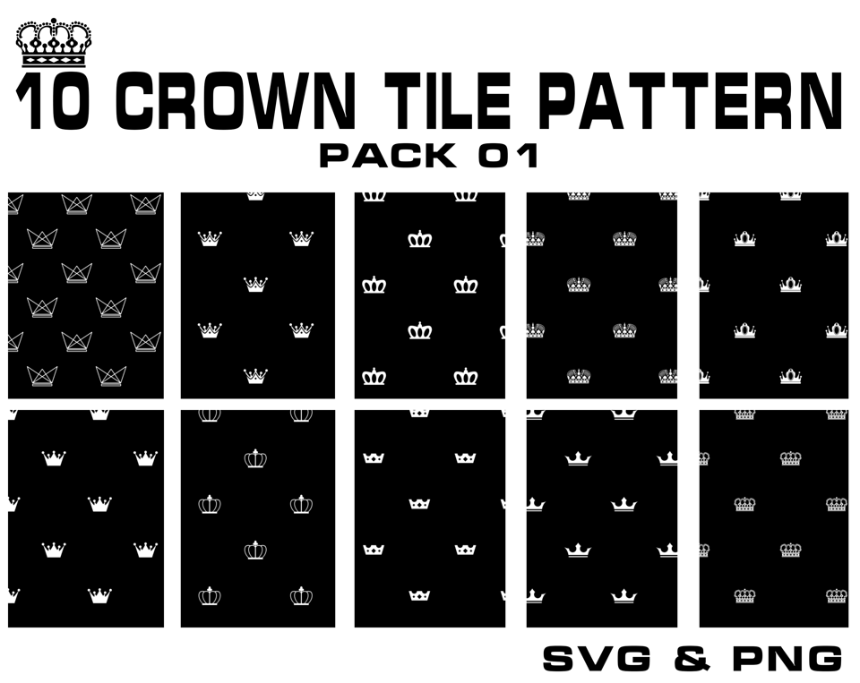 10 Crown Tile Pattern - SVG & PNG