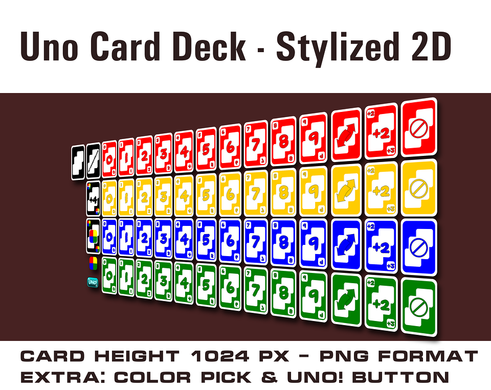 Uno Card Deck Stylized