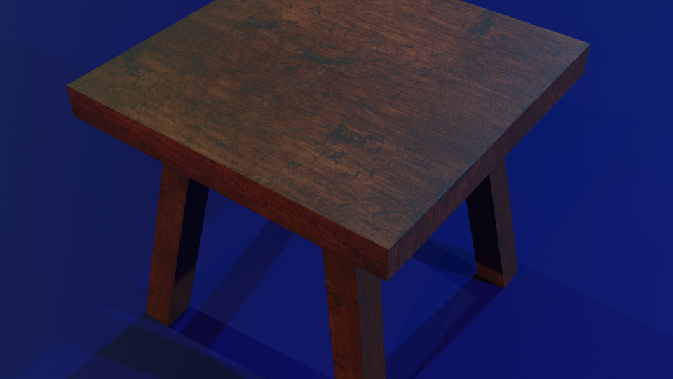 A wooden chair with scuffs and abrasions