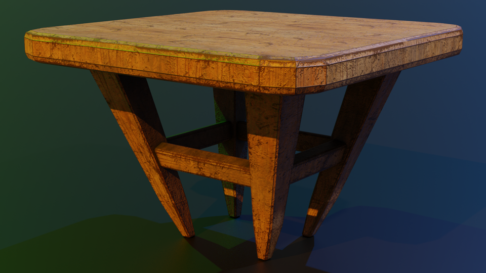 A wooden chair with scuffs and abrasions