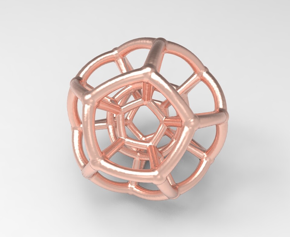 4d Hypersphere Math Art Pendant Model