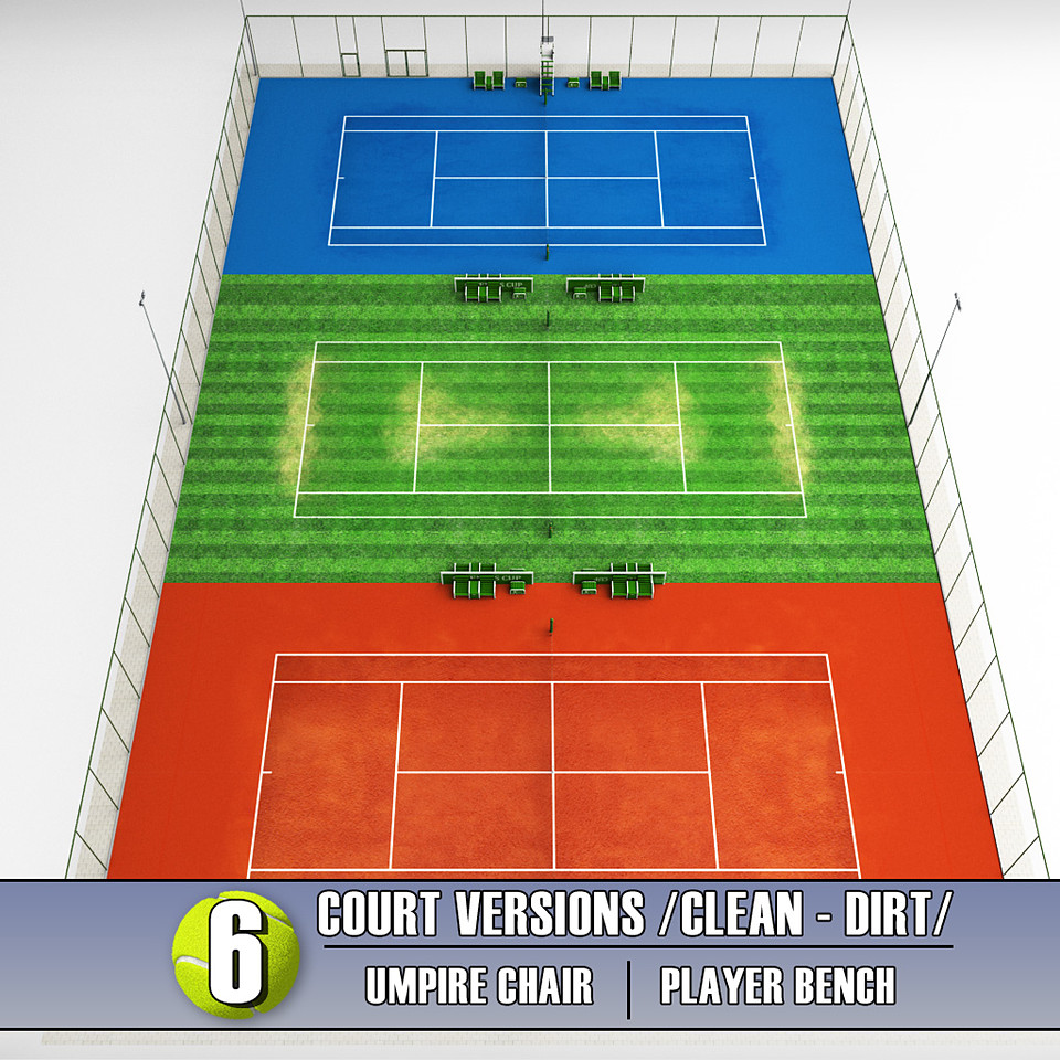 Multi tennis court stadium arena pack