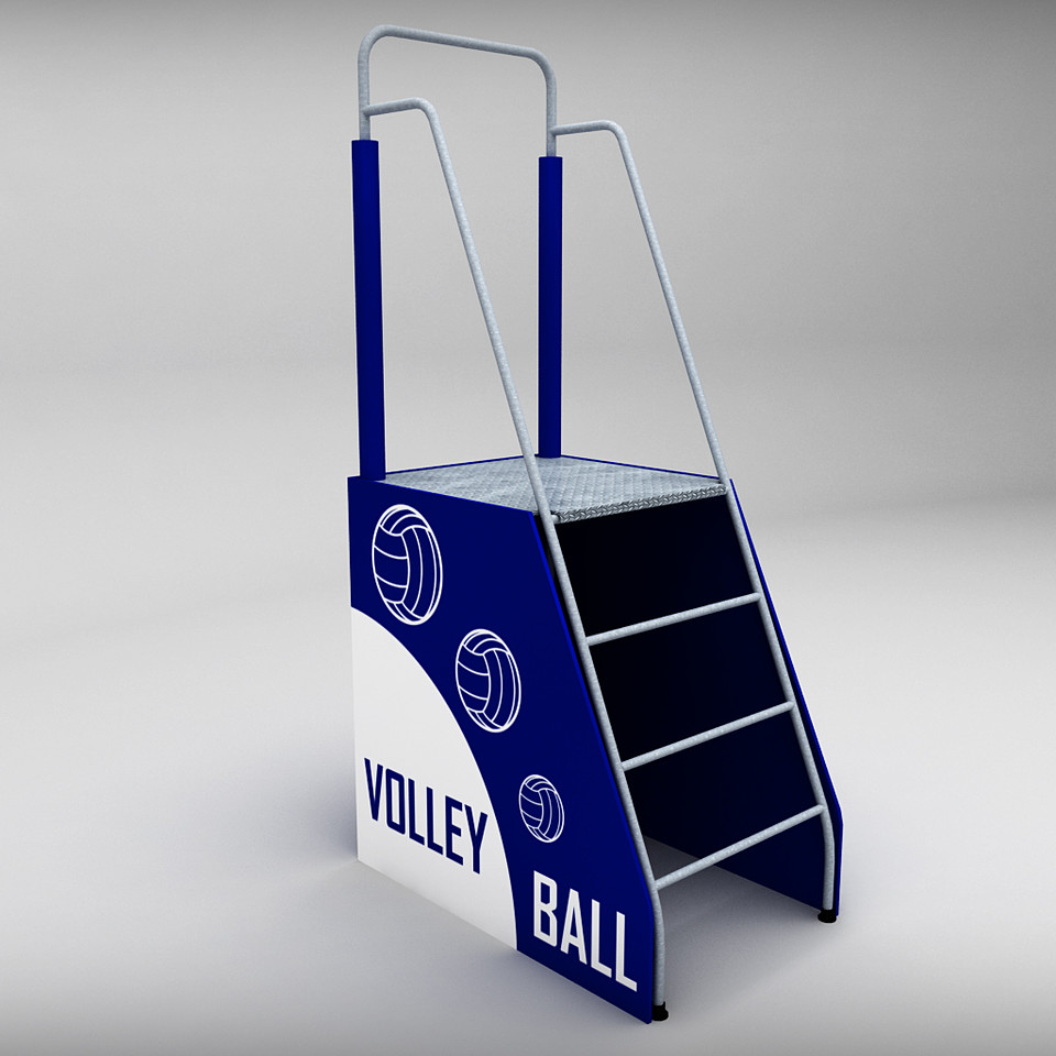 Referee stand volleyball low poly