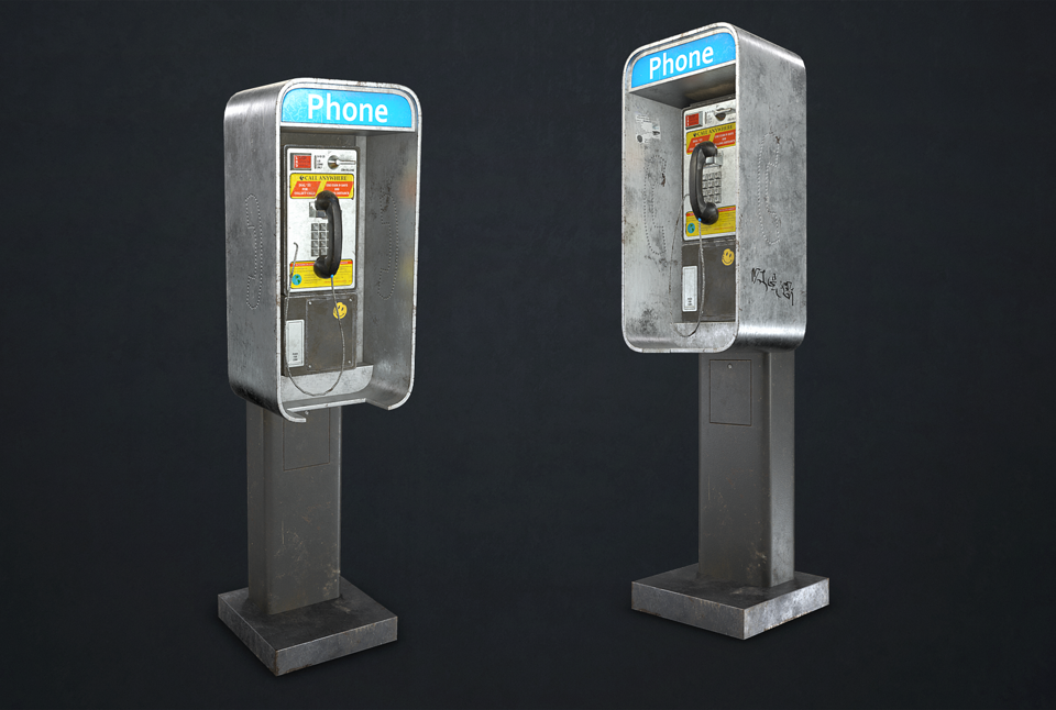 Phone Booth - Low Poly