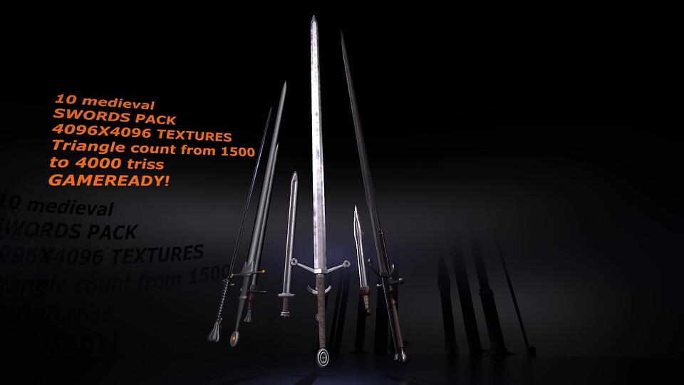 Lowpoly medieval swords PACK