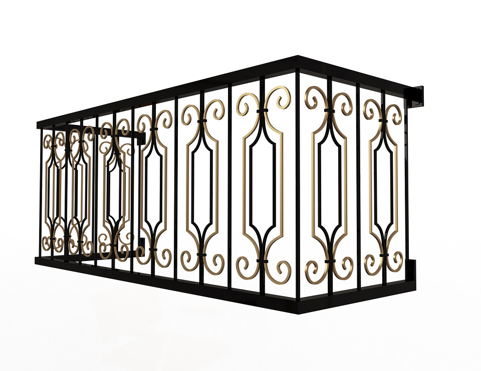 Iron Forged Balcony Railing Baroque Classic 02