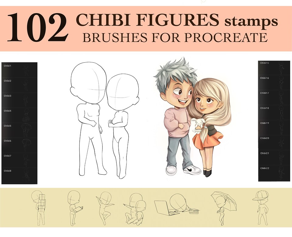 Figures Stamps Brushes For Procreate