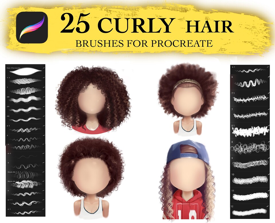 Curly Hair Brushes Procreate