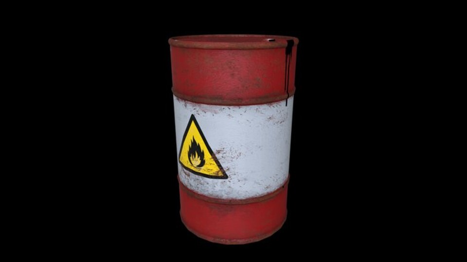 Red Oil Barrel - 4K PBR