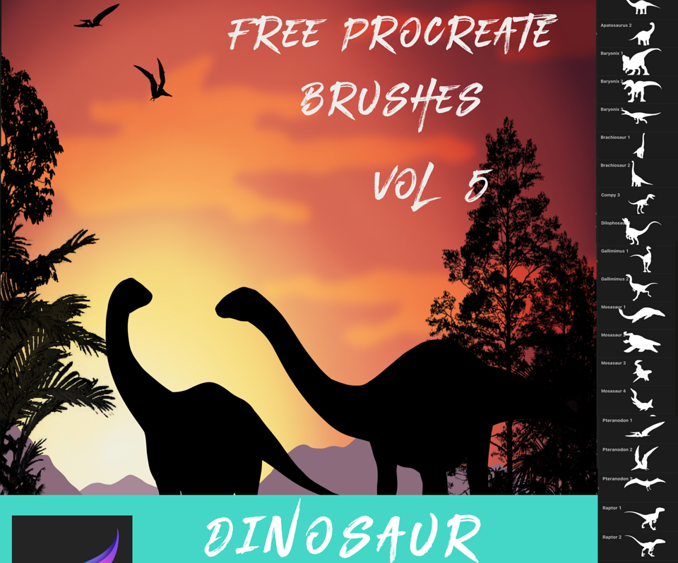 Free Dinosaur Brushes for Procreate Vol 5