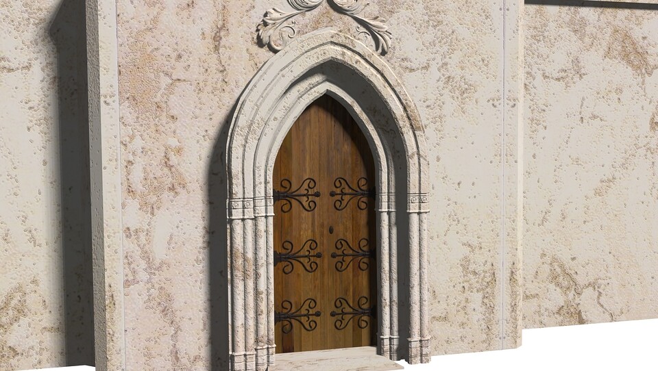 Door Castle ornate with framing