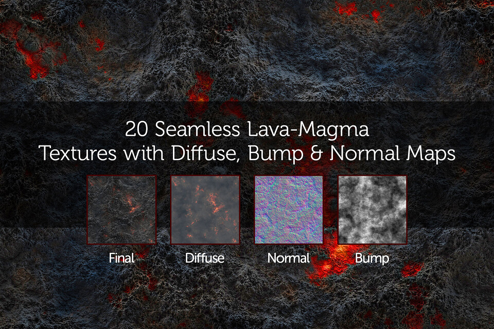 20 Seamless Lava-Magma Textures