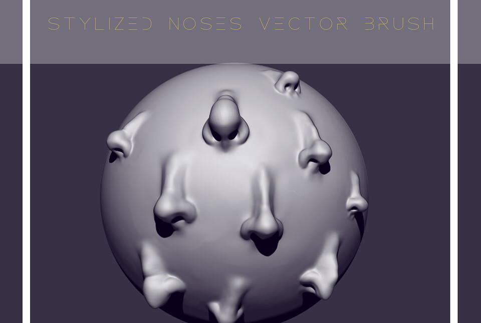 Stylized Noses Vector Brush for Zbrush