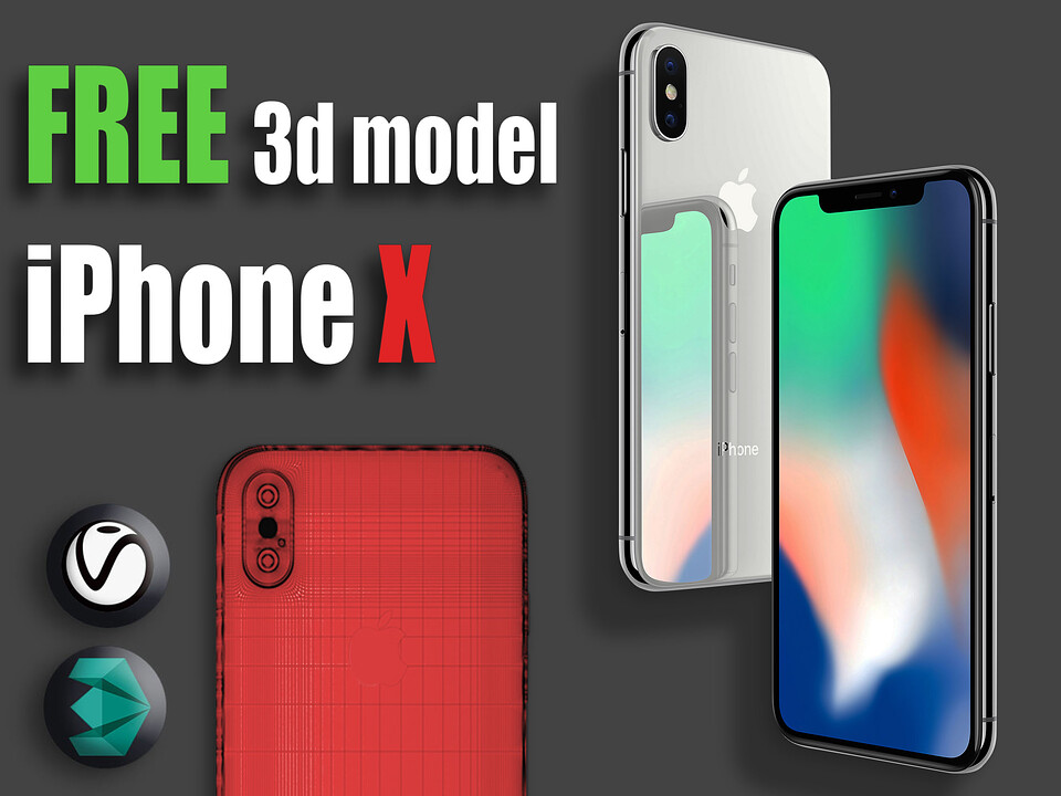 iPhone X Free 3d model (free 3d model iphone)