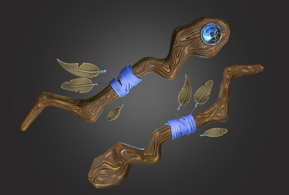 Stylized Weapon Crook Low-Poly 3D Model